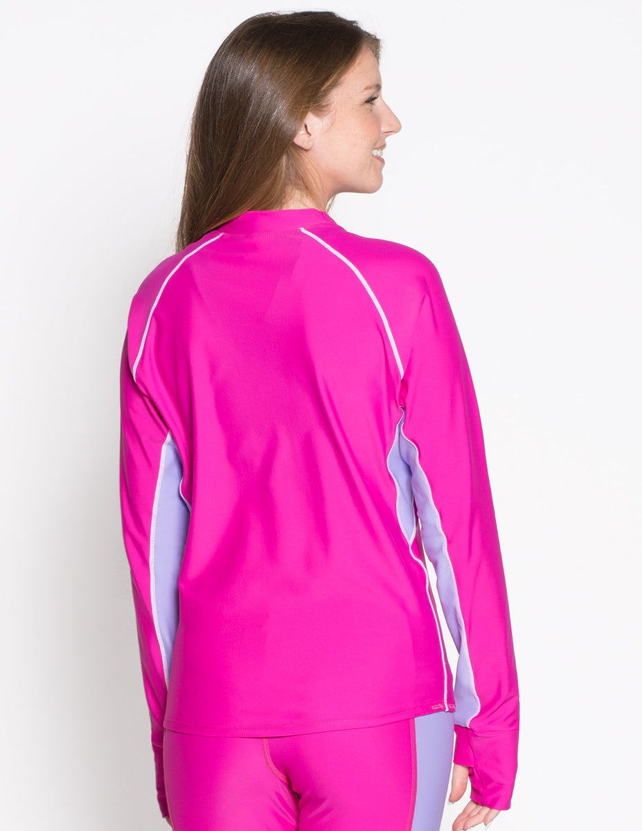 Women's Snorkel Long Sleeve Rash Guard - Fuchsia / Lavender – Tuga ...