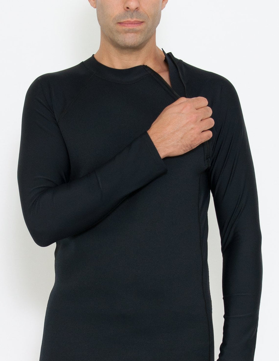 Men's Hybrid Thermal Zip Rash Guard - Black / Red – Tuga & Family of Brands